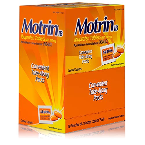 Motrin IB - Ibuprofen Tablets, Two Tablets Per Packet, 50 Packets Tota